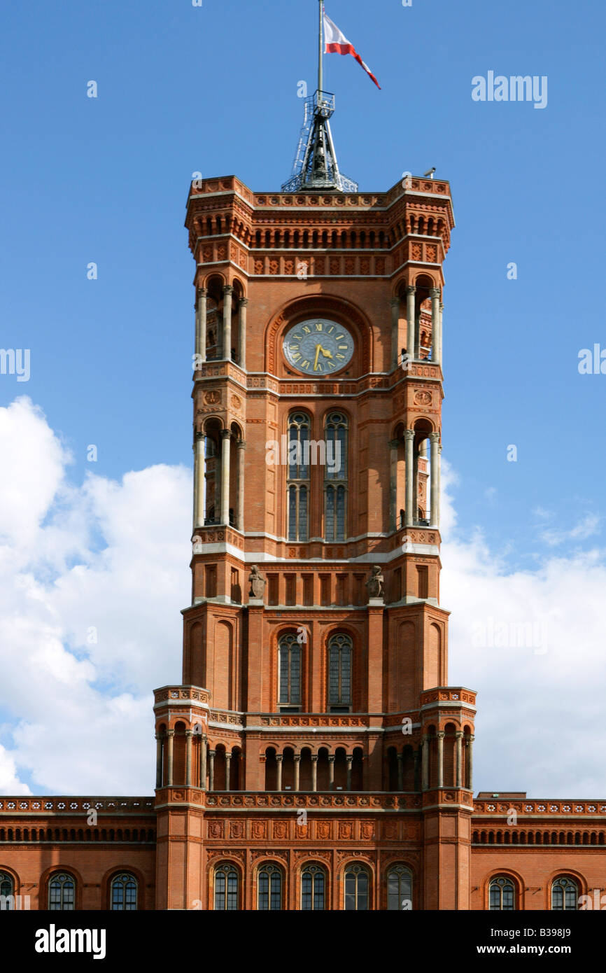 Deutschland, Berlin, das rote Rathaus, Germany, Berlin Red Town Hall ...