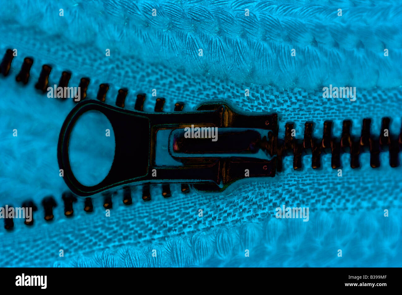 Close up of an Open Zipper - part of a sweater Stock Photo - Alamy