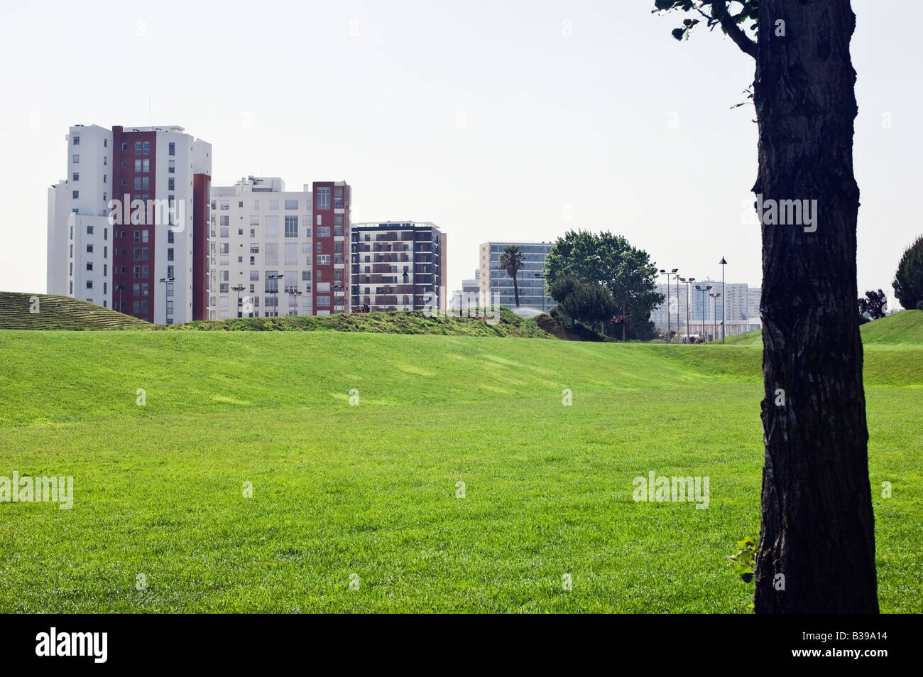 Panorama of Parque Tejo a park in Lisbon suburb Portugal Stock Photo ...