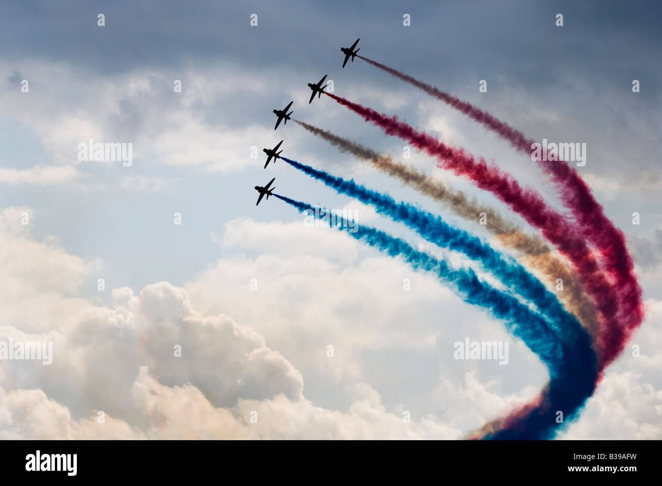 Royal Air Force Aerobatic Team, The Red Arrows with coloured smoke ...