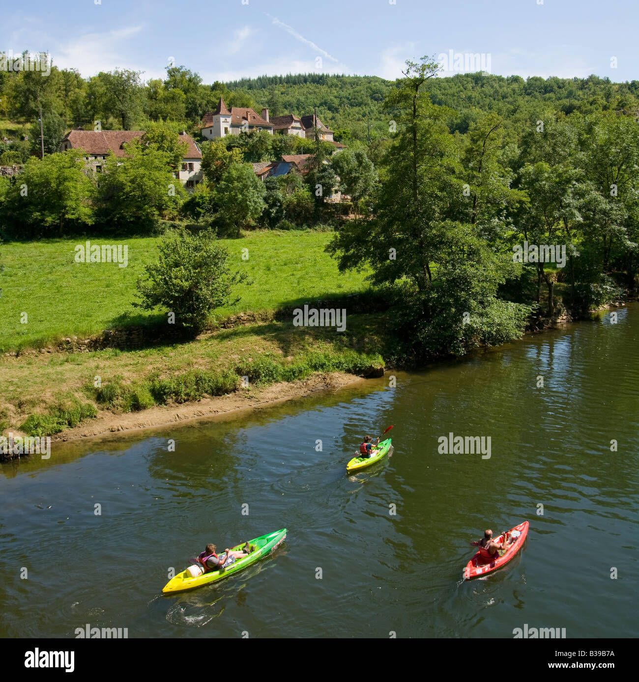 Canoe trip, Cabrerets, River Cele, 46, Lot, Midi Pyrenees, France ...