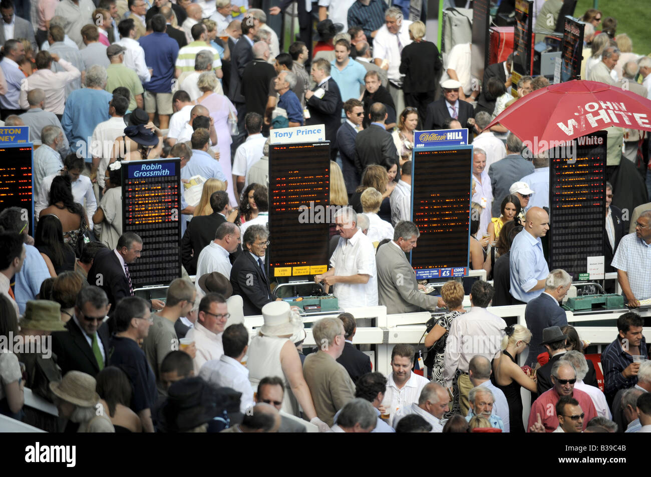 On course bookmakers at Brighton Races Ladies Day , Sussex UK Stock ...
