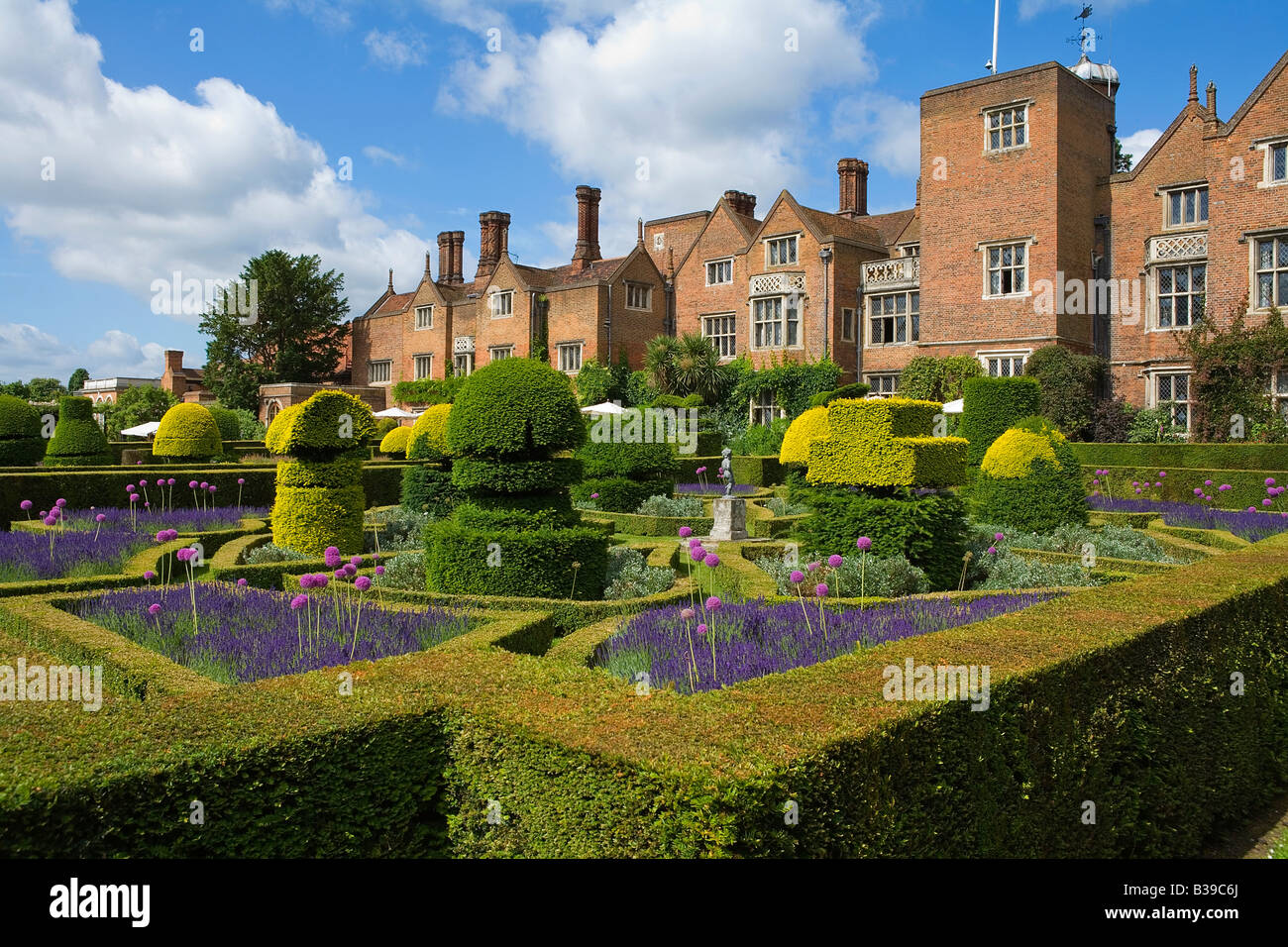 View of Gardens and Great Fosters House, Stroude, Egham, Surrey Stock ...