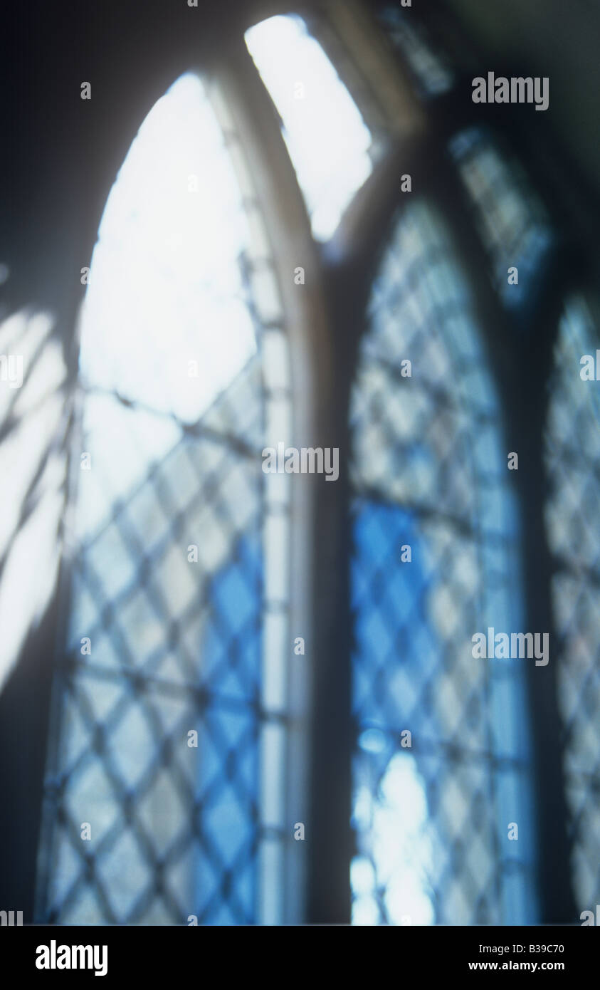 Impressionistic diamond leaded windows in Decorated Gothic style with ...