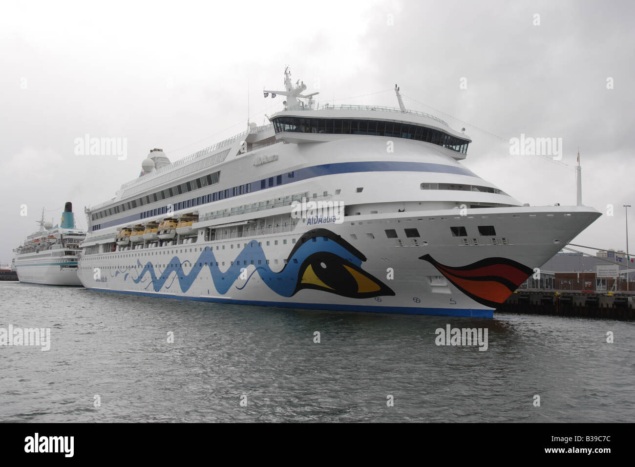 German cruiser ship AIDA in sea port, Reykjavik, Iceland Stock Photo ...