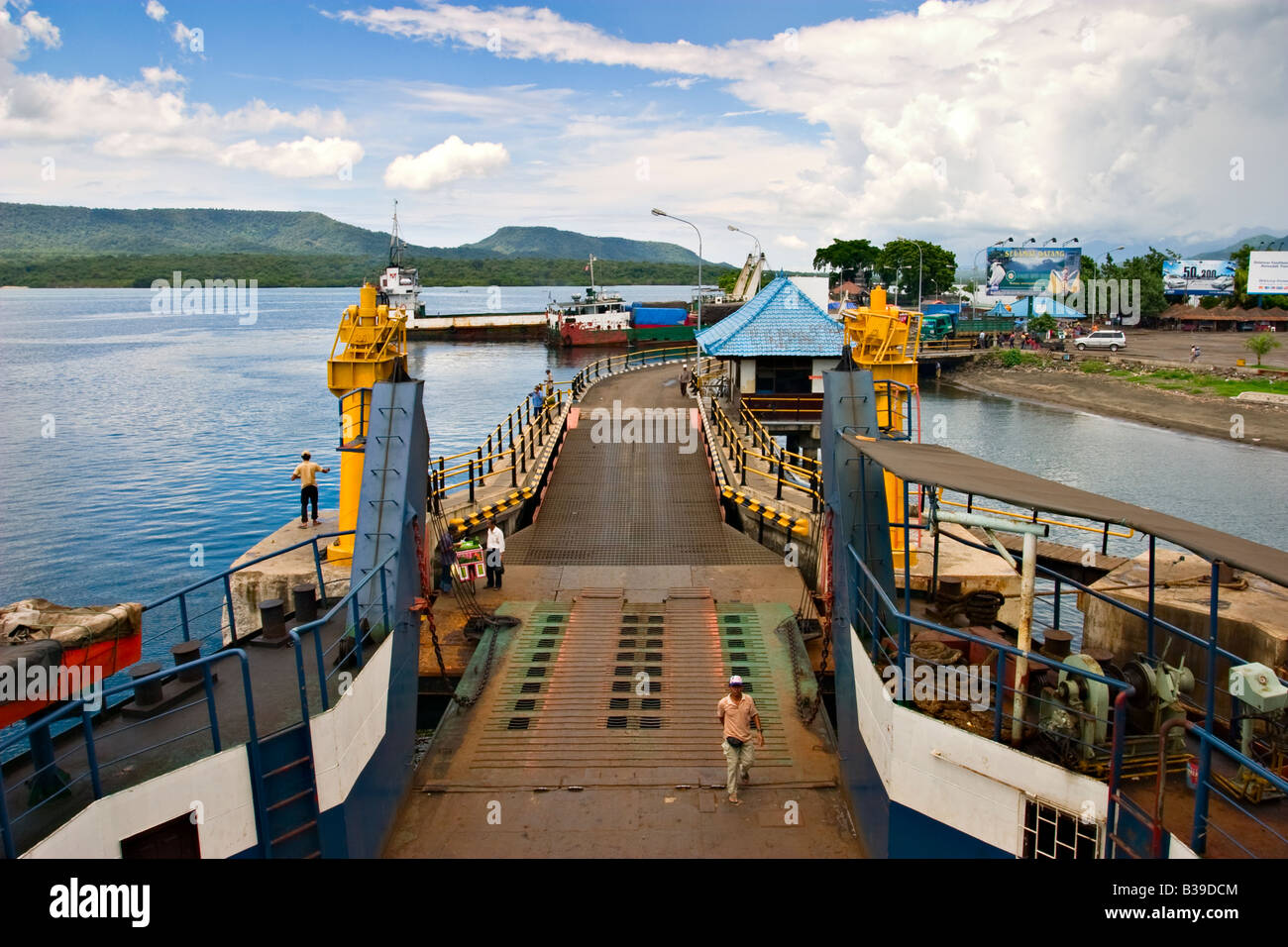 Ferry loading dock between Bali and Java, Indonesia, Asia Stock Photo ...