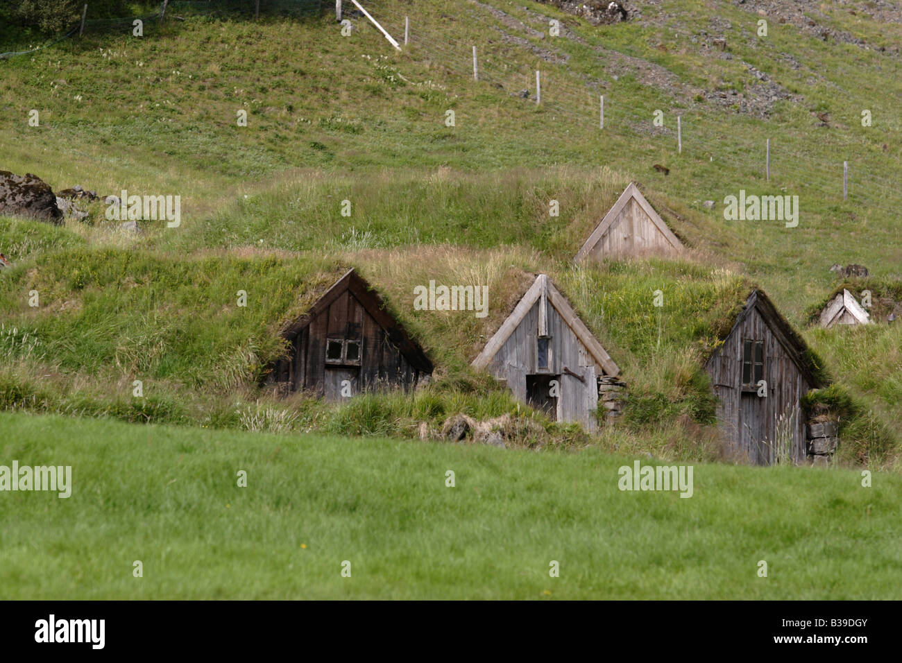 Old turf houses at Nupsstadur, Iceland Stock Photo - Alamy