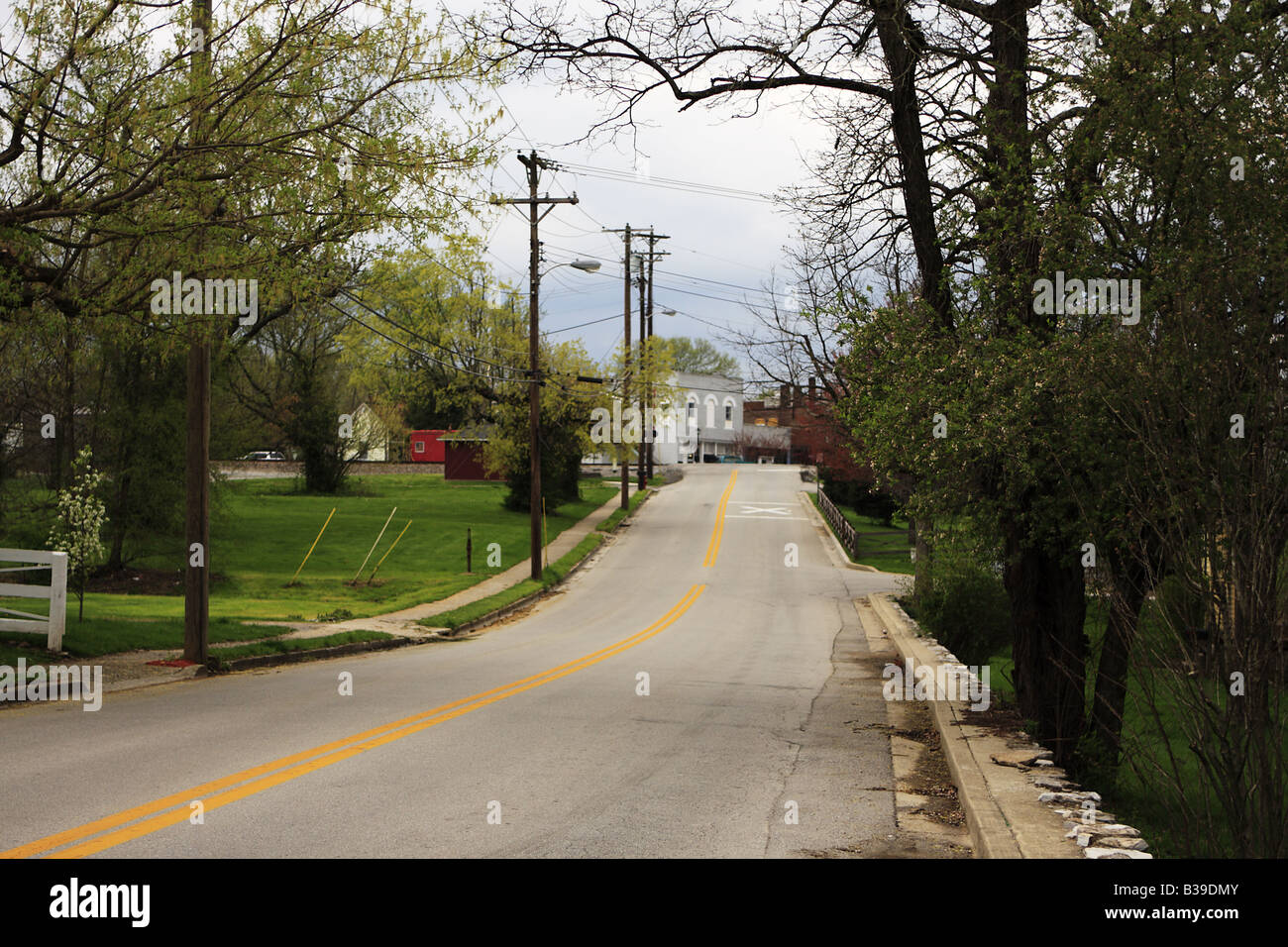 Small town country road Stock Photo - Alamy