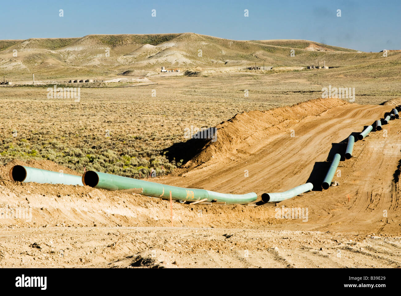 pipeline construction through a gas field in Wyoming Stock Photo - Alamy