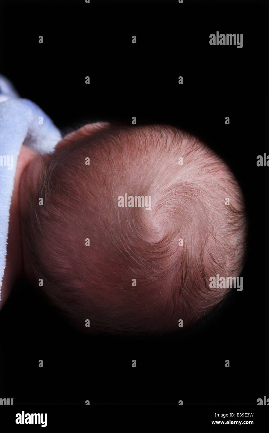 A Beautiful Print of the Back of a Sleeping Baby's Head Stock Photo - Alamy