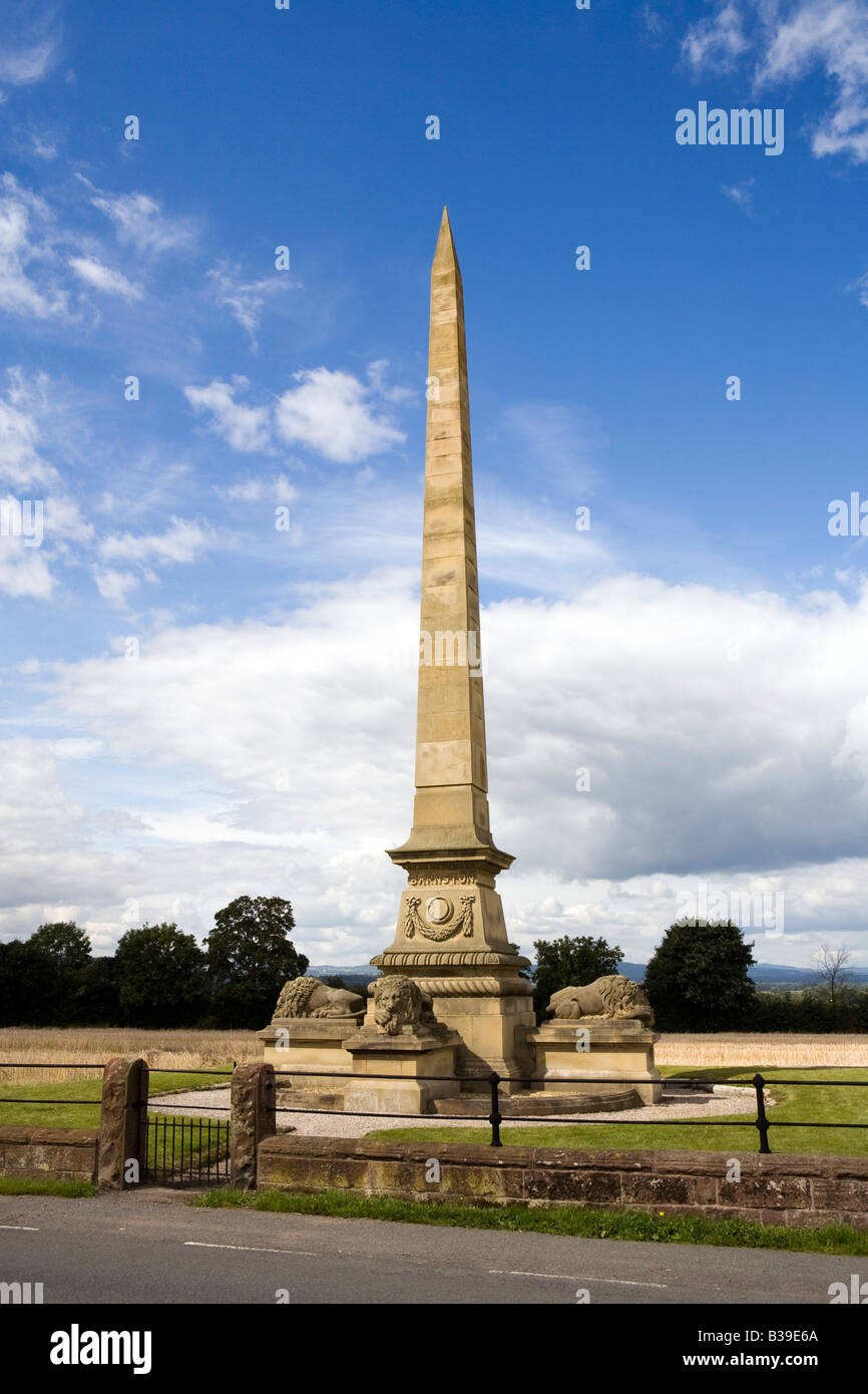 UK Cheshire Farndon Barnston Monument obelisk remembering Lieuitenant ...