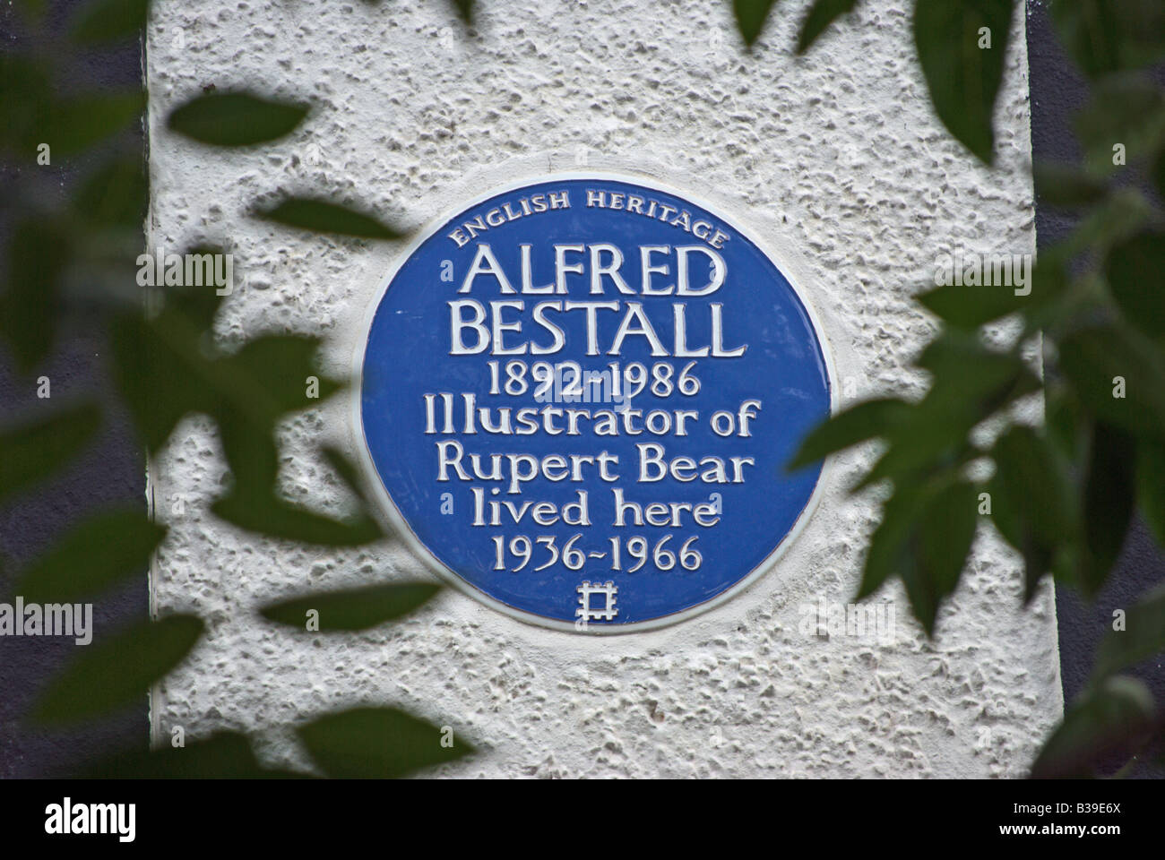 blue plaque marking a former home of rupert bear illustrator, alfred ...