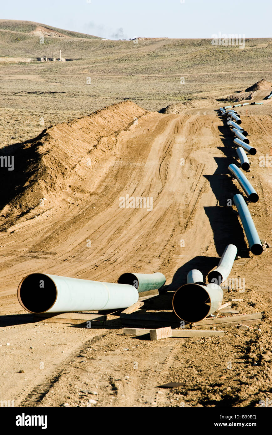 pipeline construction through a gas field in Wyoming Stock Photo - Alamy