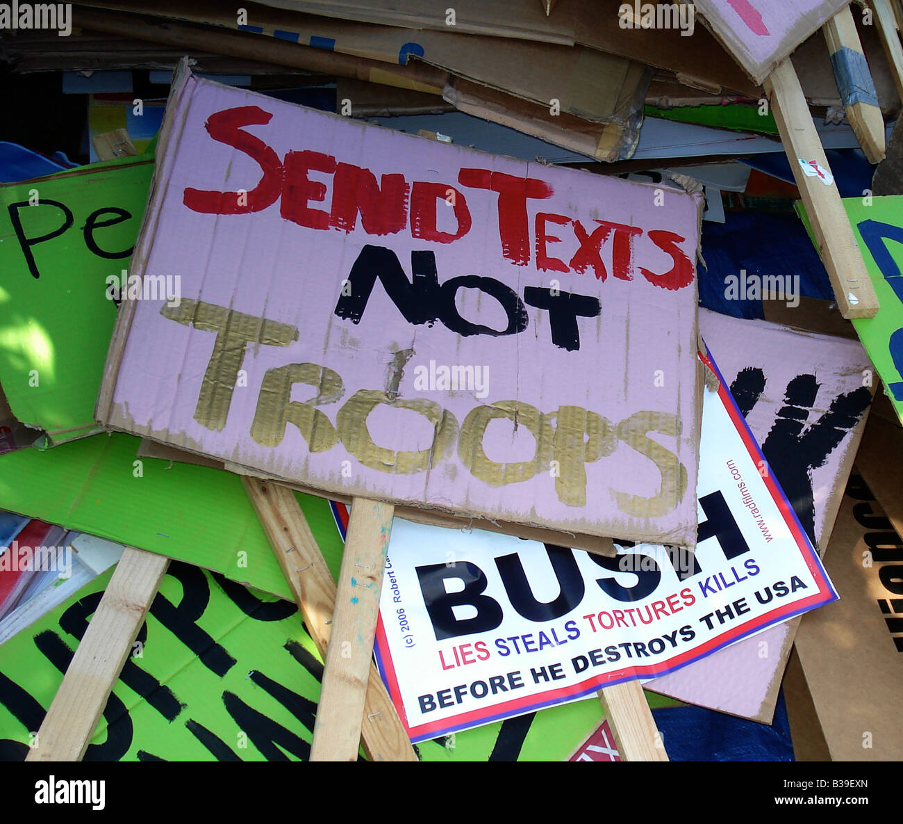 War Protest Signs Stock Photo - Alamy