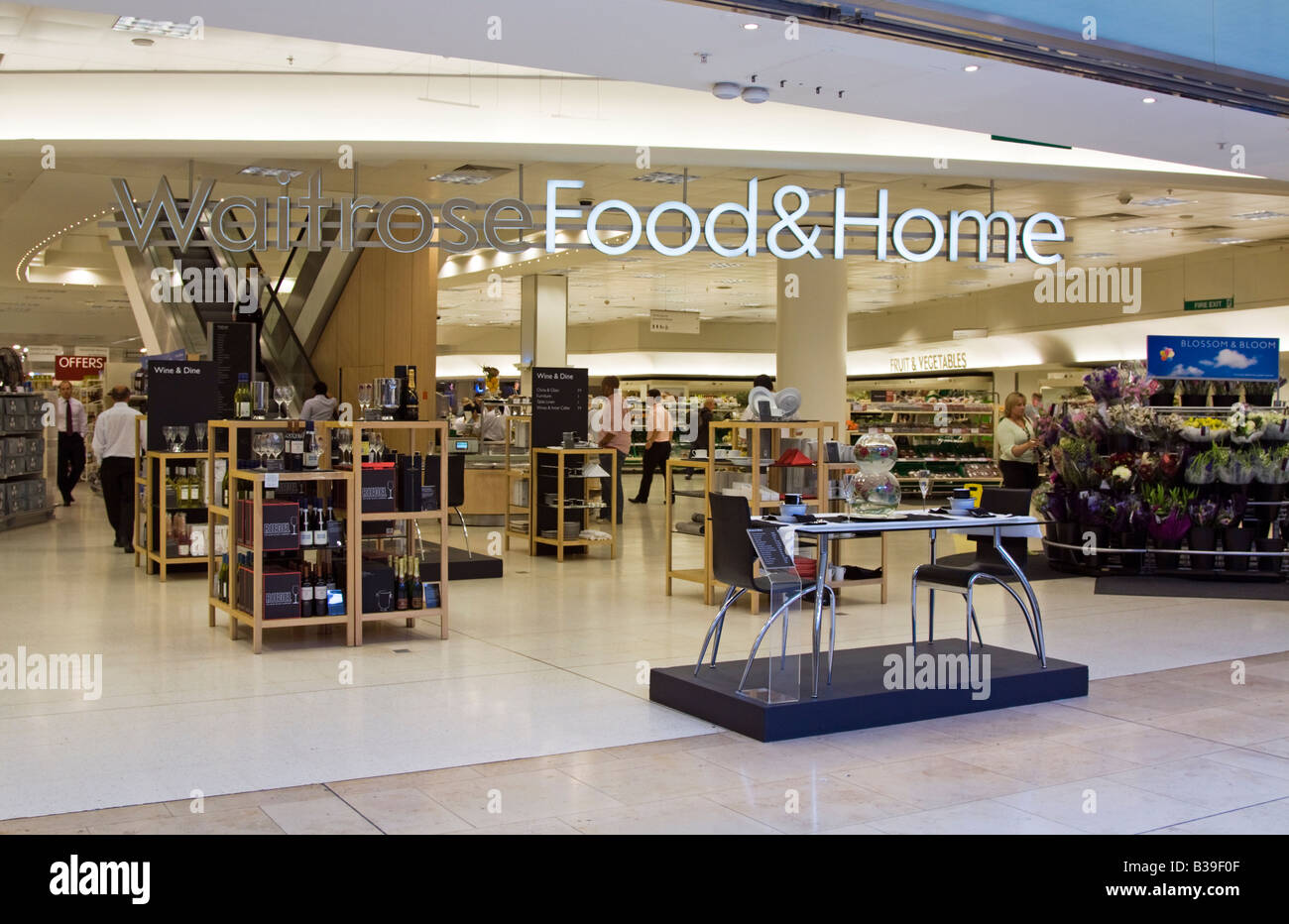 Waitrose Food and Home Supermarket - Canary Wharf - London Stock Photo ...