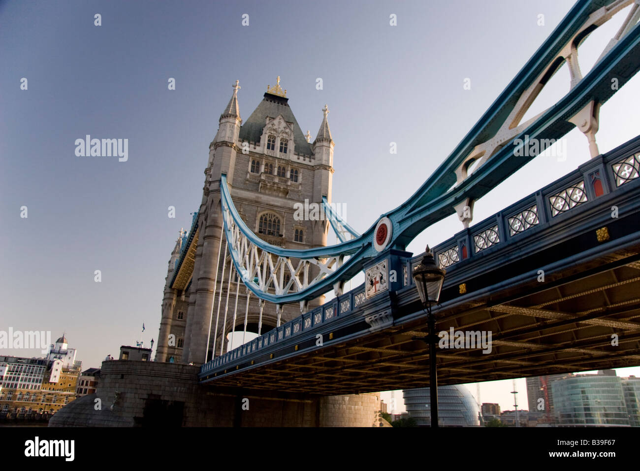 Tower Bridge in London from low angle Stock Photo - Alamy