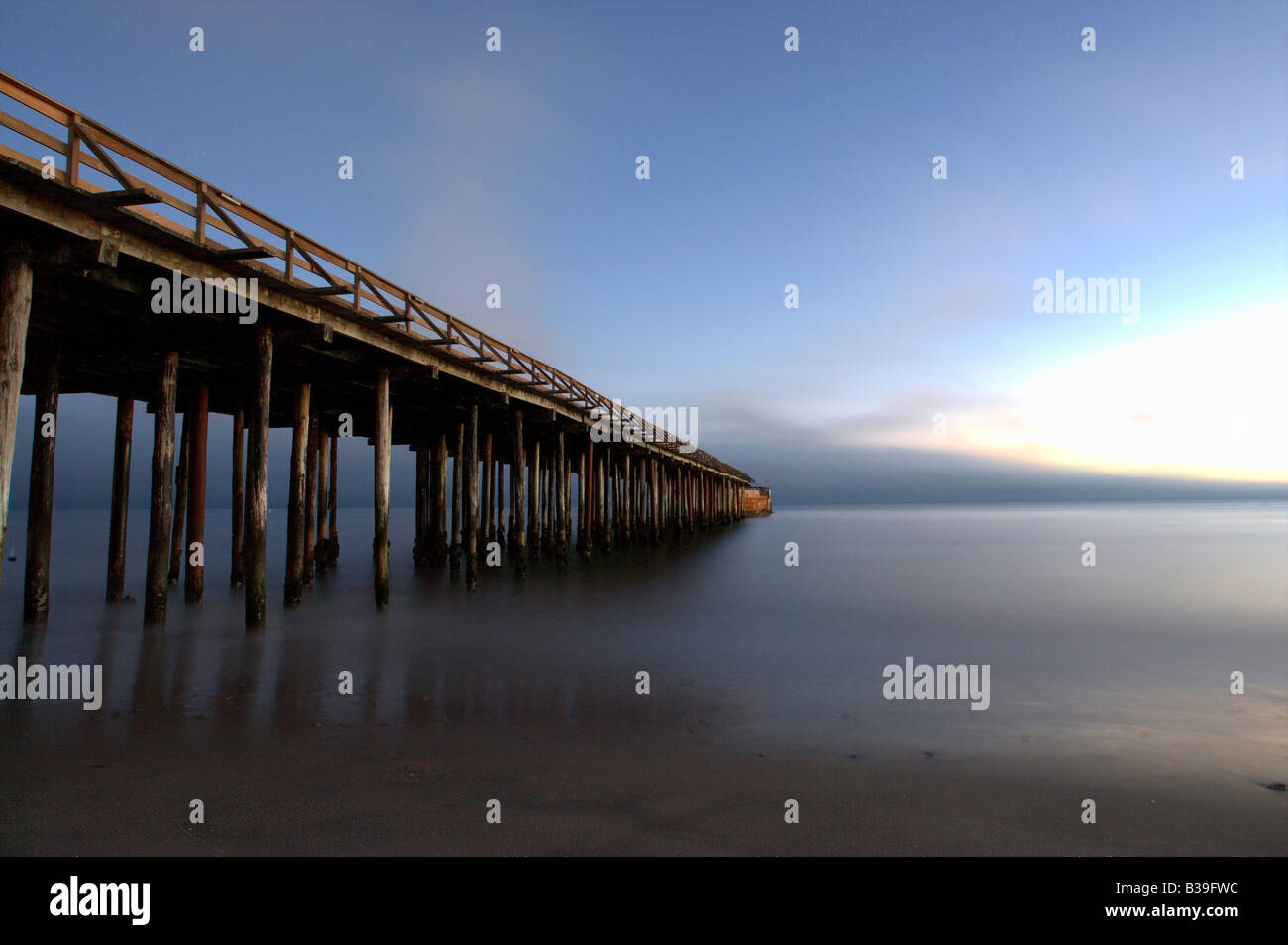 Seacliff Beach Pier Sunset 08 Stock Photo - Alamy