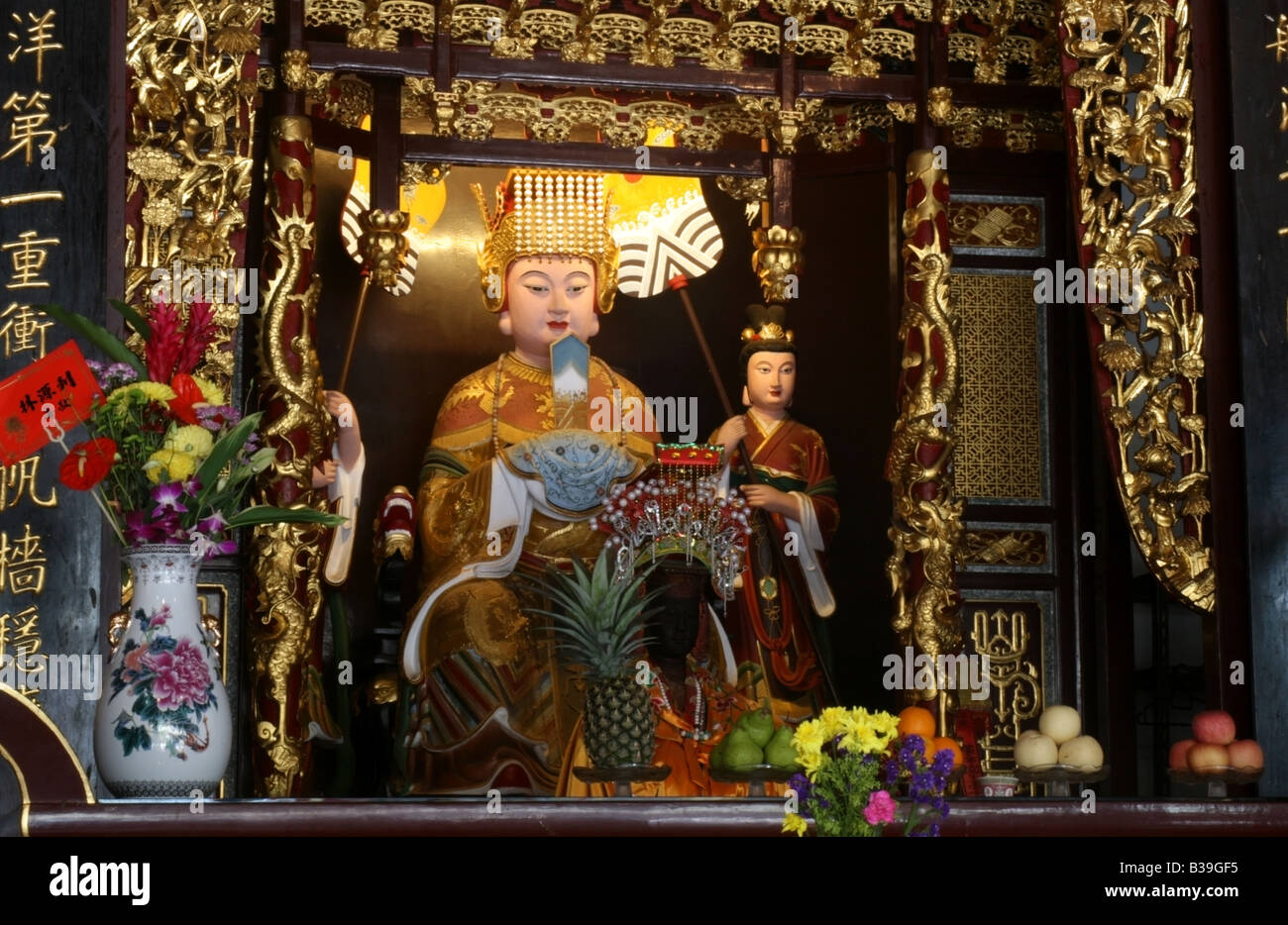 Statue of the Taoist Sage Ma Zu or Ma Chu Po ( original name Lin Mo ...