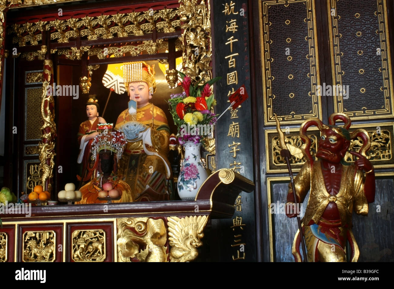 Statue of the Taoist Sage Ma Zu or Ma Chu Po ( original name Lin Mo ...