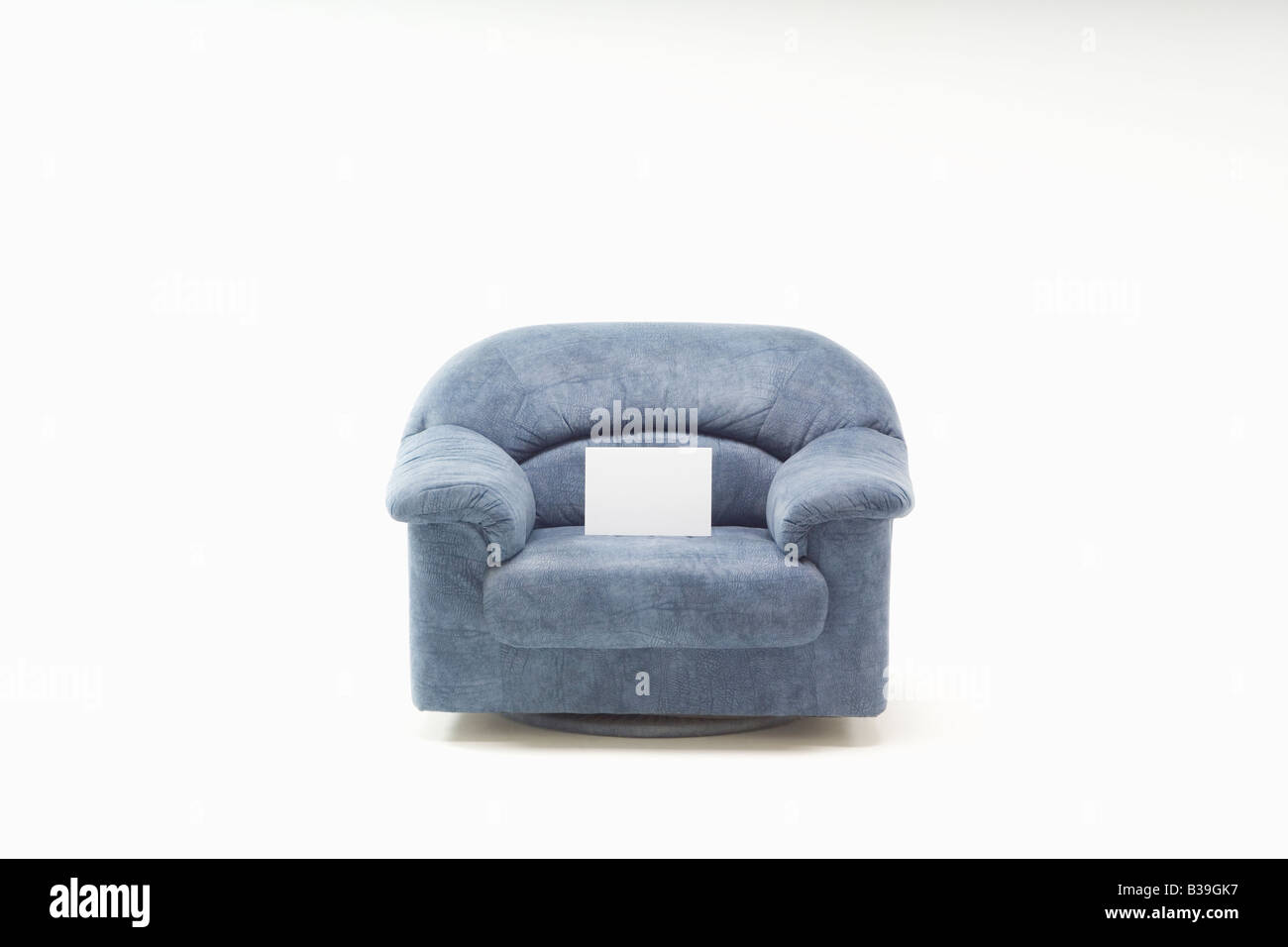 Blue sofa and blank card Stock Photo - Alamy
