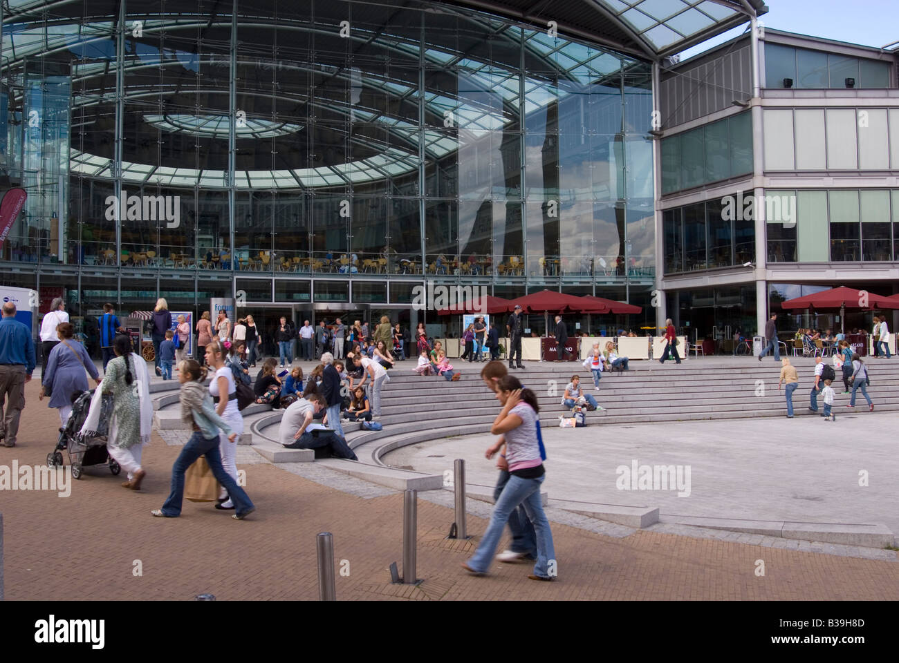 People Outside The Forum in Norwich,Norfolk,Uk Stock Photo - Alamy