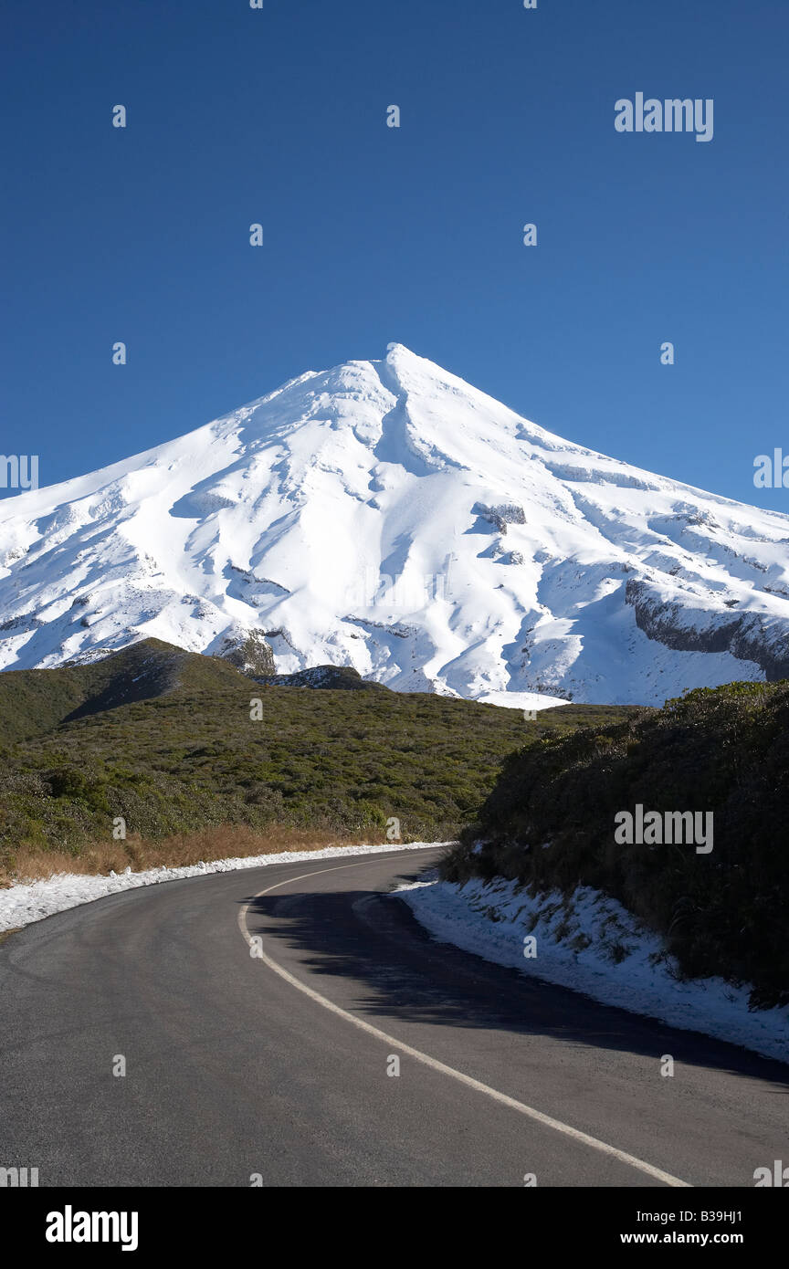 Road to Manganui Ski Area Mt Taranaki Mt Egmont Taranaki North Island ...