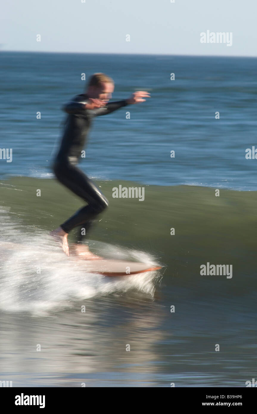 Longboarders Surfing Langland Bay Gower Stock Photo - Alamy