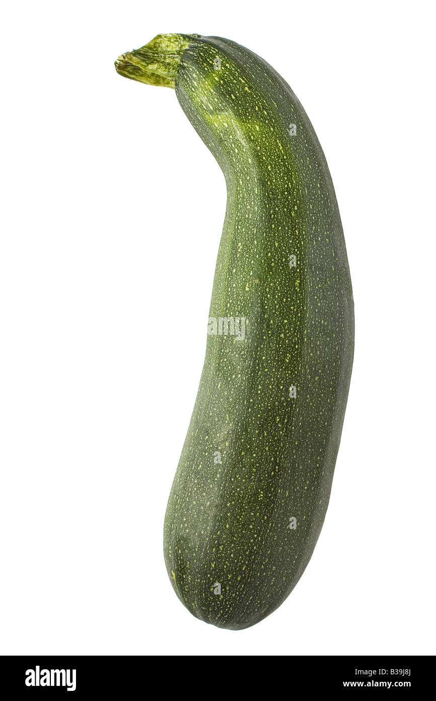Ripe zucchini or courgette isolated on a white background Stock Photo ...