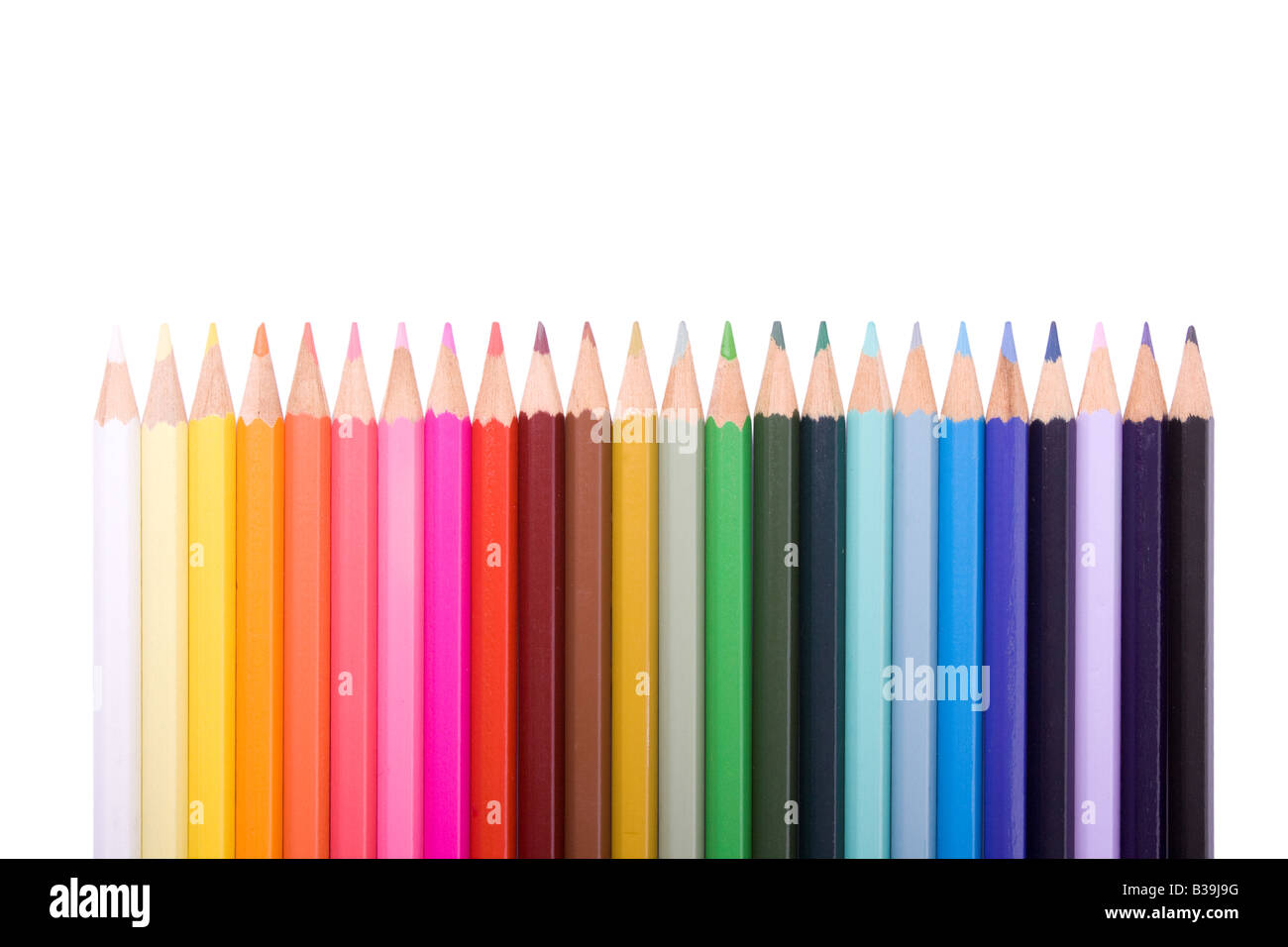 Color pencils collection with colors mixed Stock Photo - Alamy
