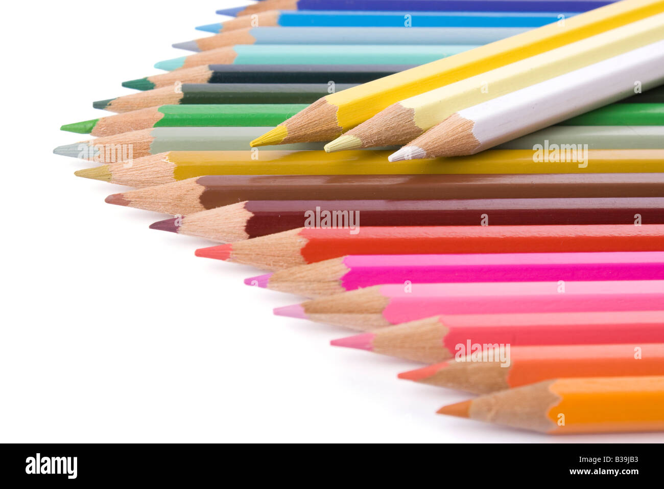 Color pencils collection with colors mixed Stock Photo - Alamy