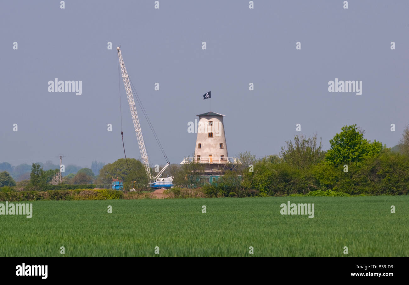 Windmill being converted into house near Usk Monmouthshire South Wales ...