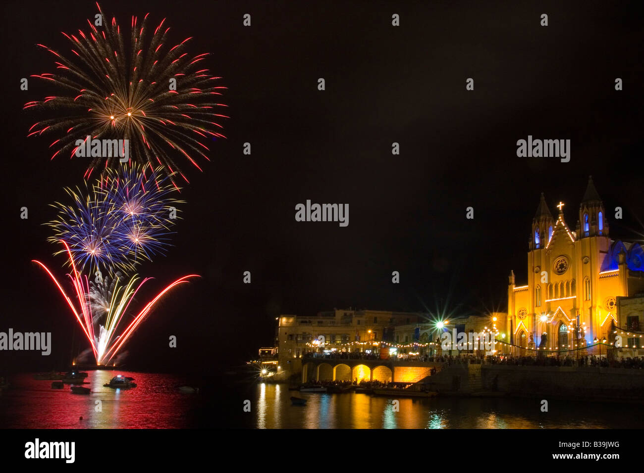 Fireworks display in Malta Stock Photo - Alamy
