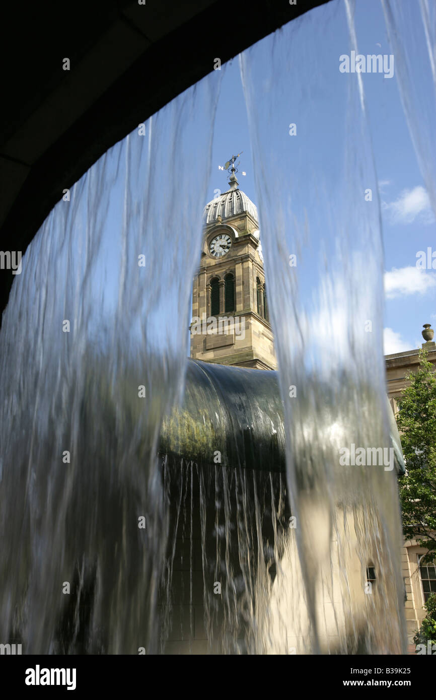 City of Derby, England. View of the Guildhall through the William Pye ...