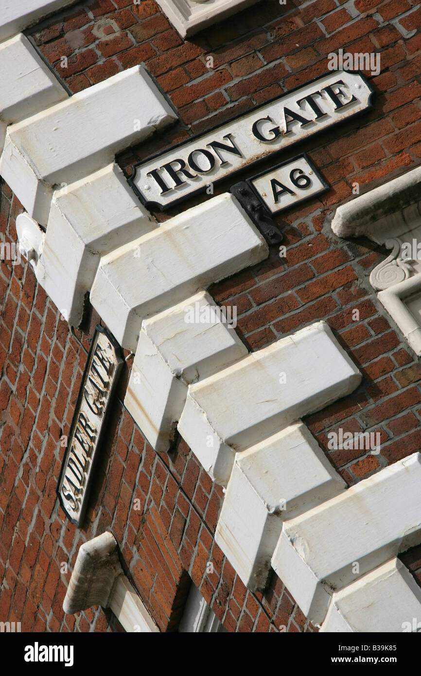 City of Derby, England. The corner of Sadler Gate and Iron Gate street ...