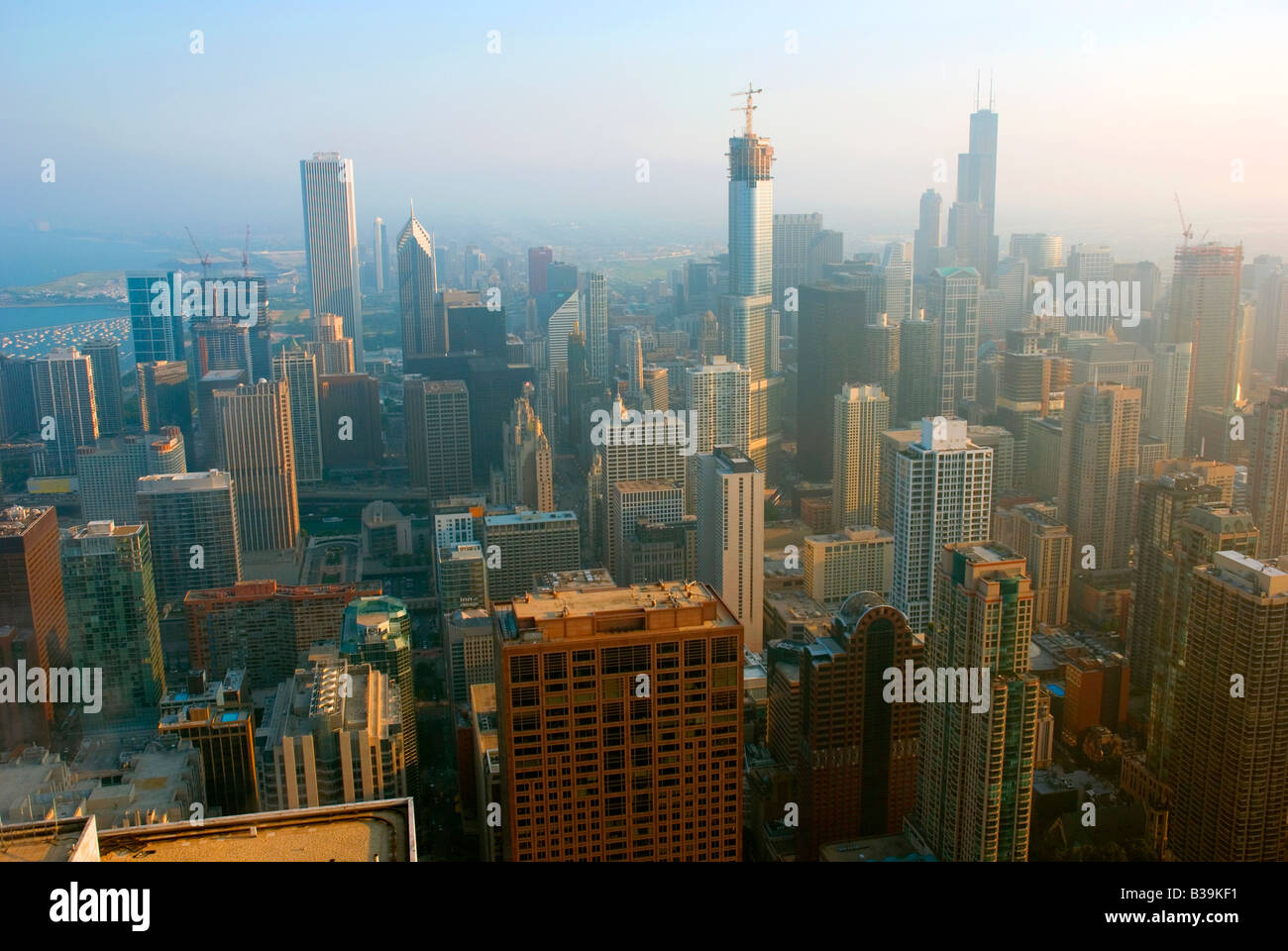 Chicago skyline view from Hancock Observatory Stock Photo - Alamy