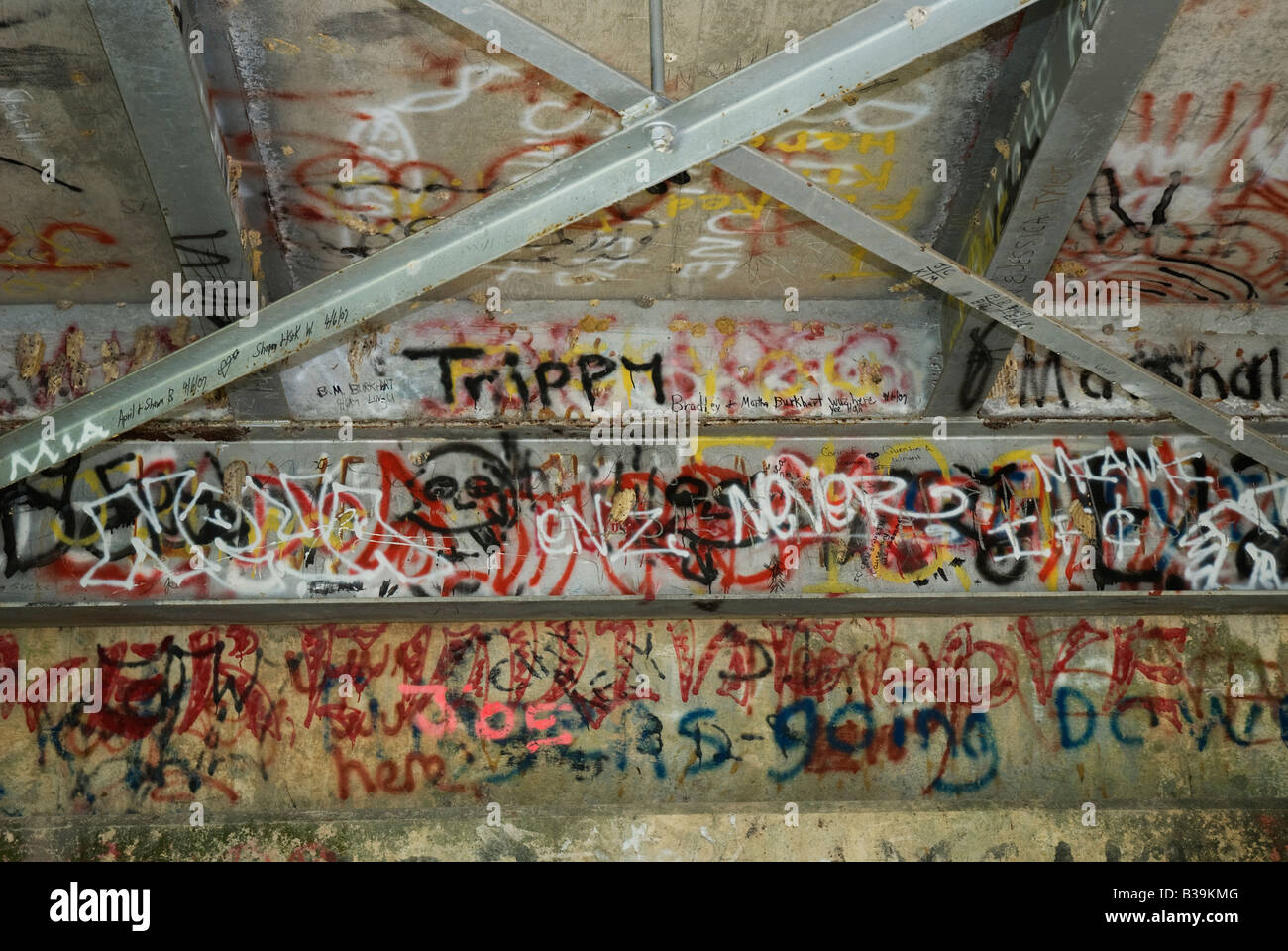 graffiti under a bridge over the Suwannee River North Florida Stock Photo - Alamy