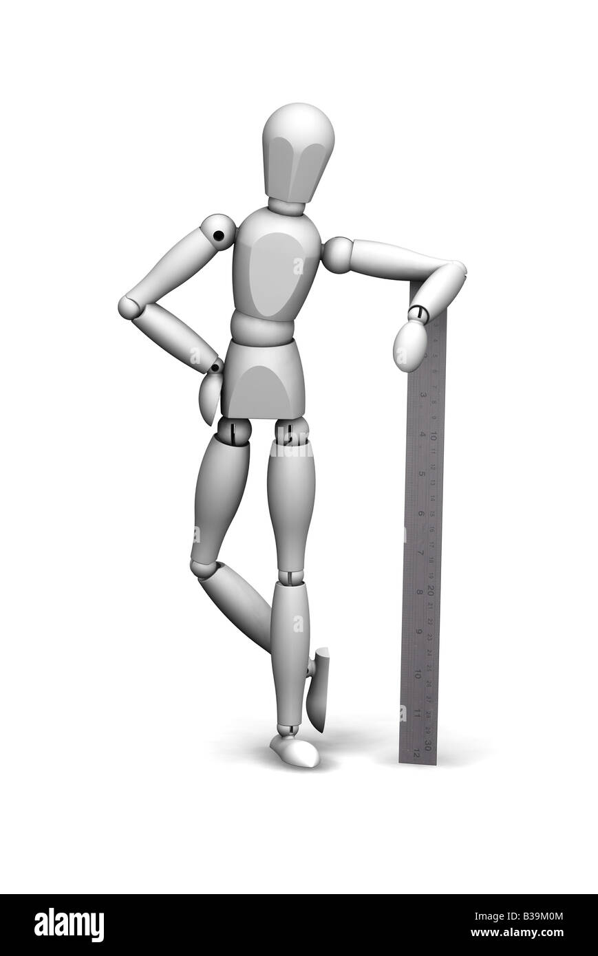 Man holding ruler Stock Photo - Alamy