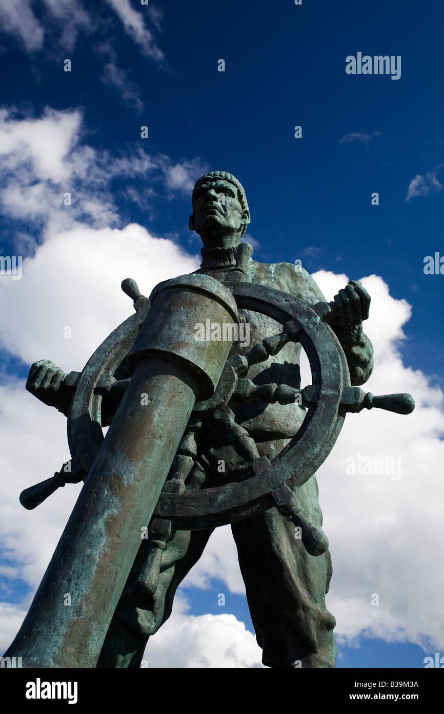 The statue of a seaman on the Merchant Navy Memorial in South Shields ...