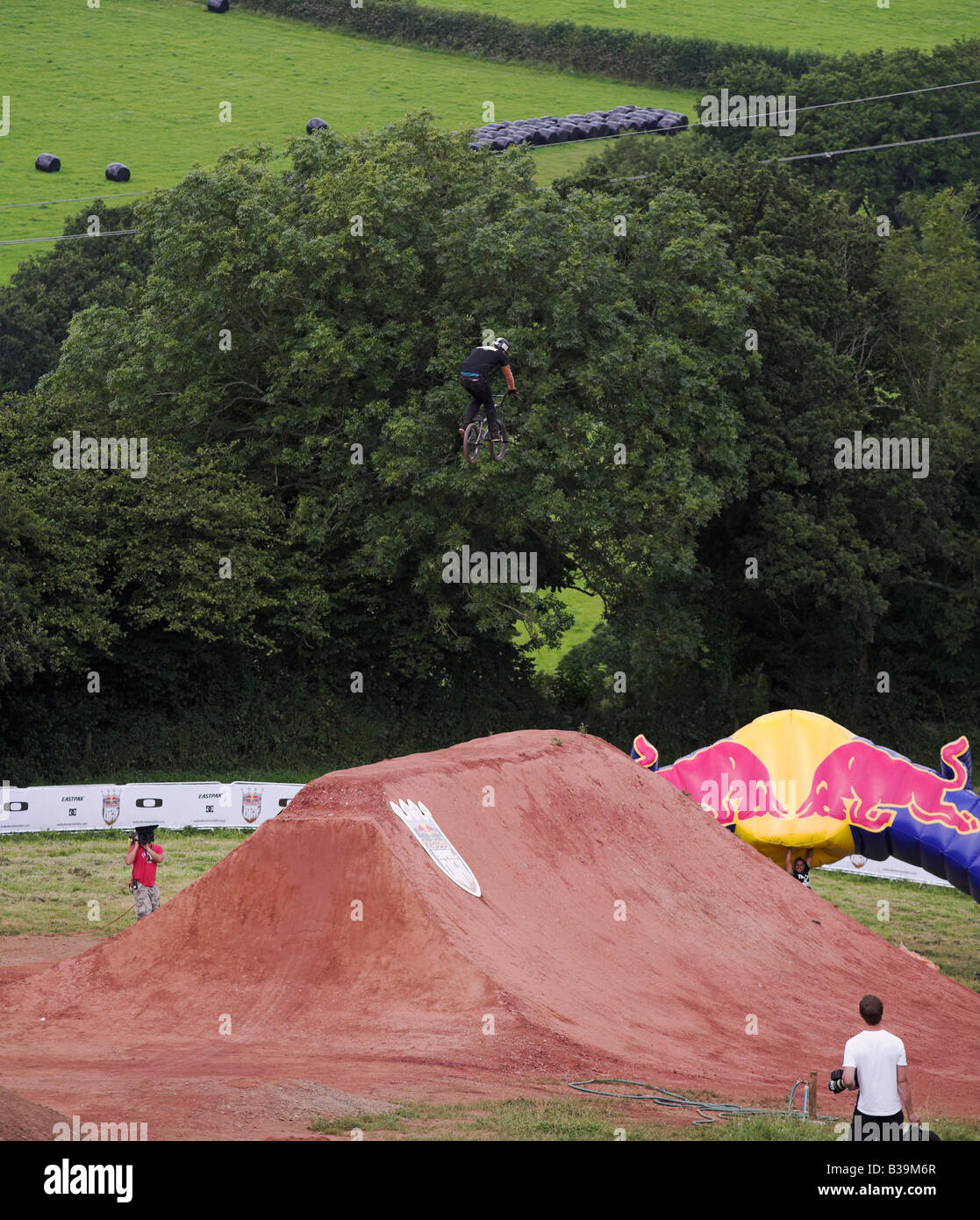 BMX rider at Red Bull Empire of Dirt Competition 26 July 2008 Devon UK ...