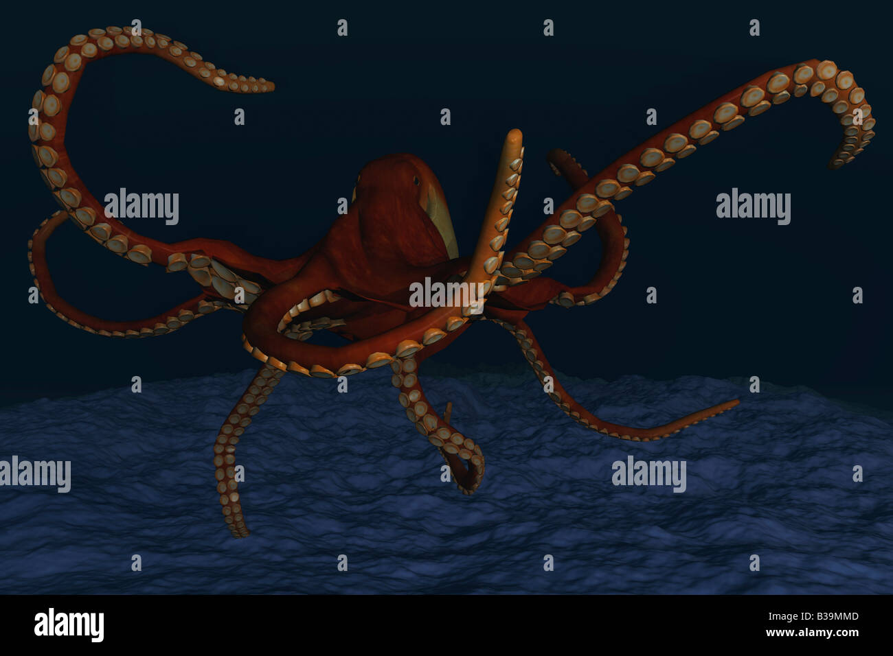 Computer Illustration Of An Octopus Stock Photo - Alamy