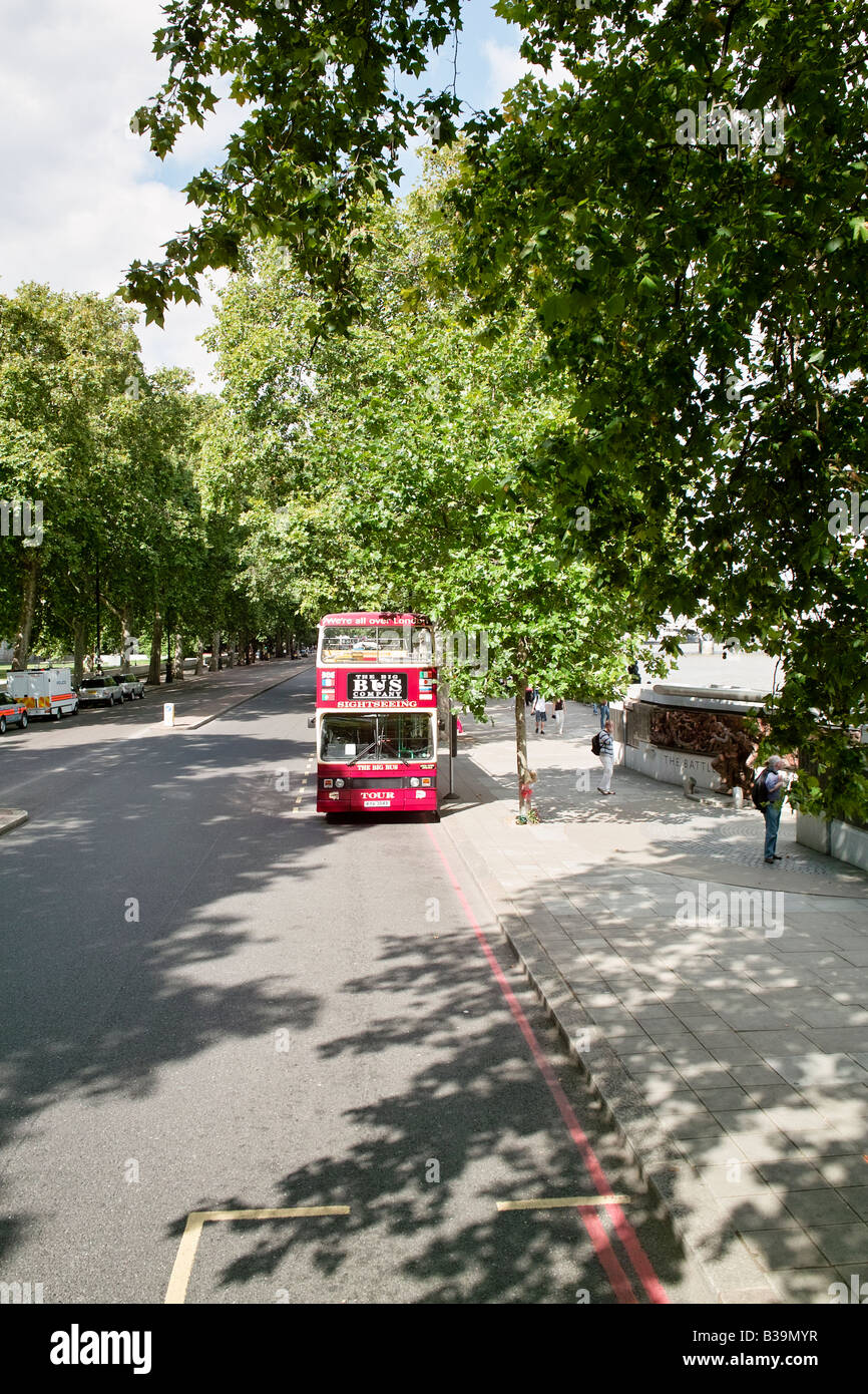 Tourist open top double decker bus on London Street Stock Photo - Alamy