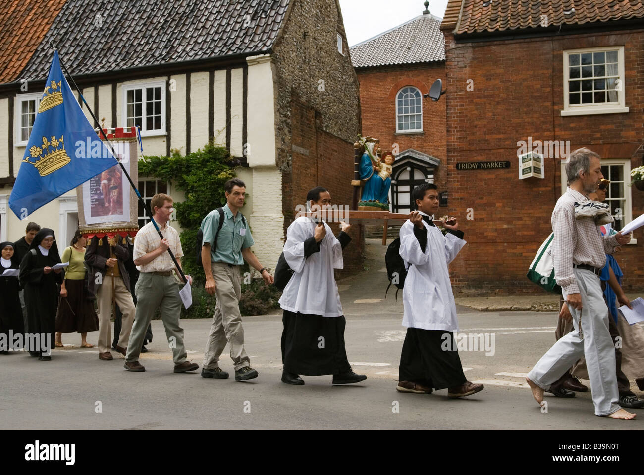 Walsingham Pilgrimage Roman Catholics walk in procession to the village ...