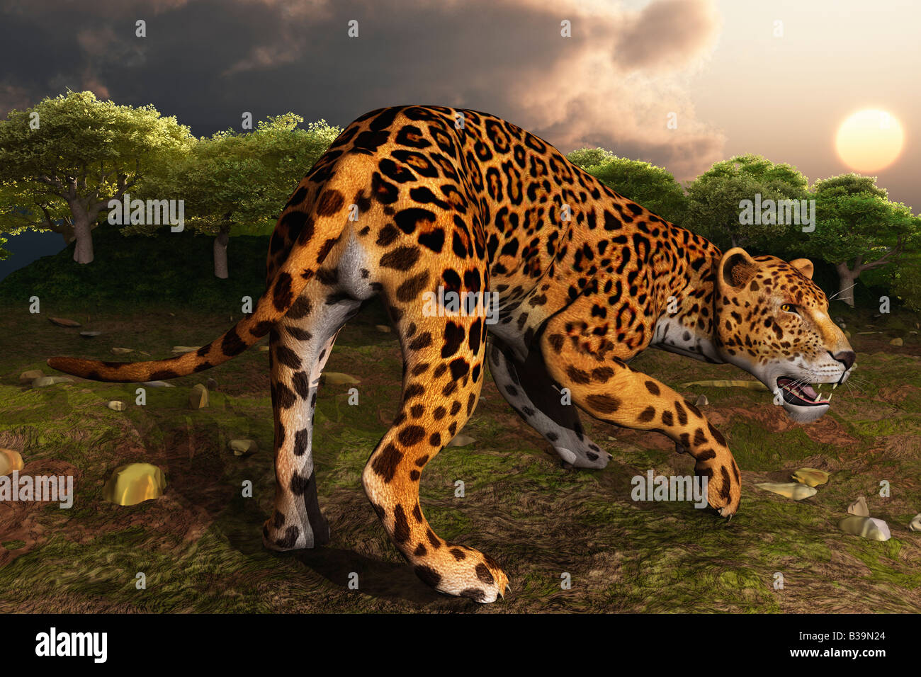 Computer Illustration Of A Jaguar Stock Photo - Alamy