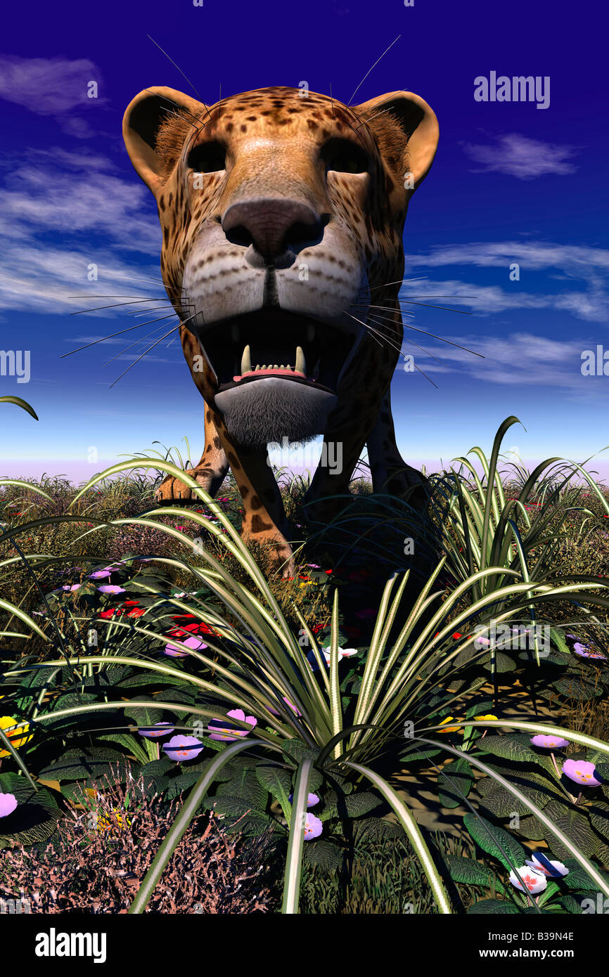 Computer Illustration Of A Jaguar Closeup Stock Photo - Alamy