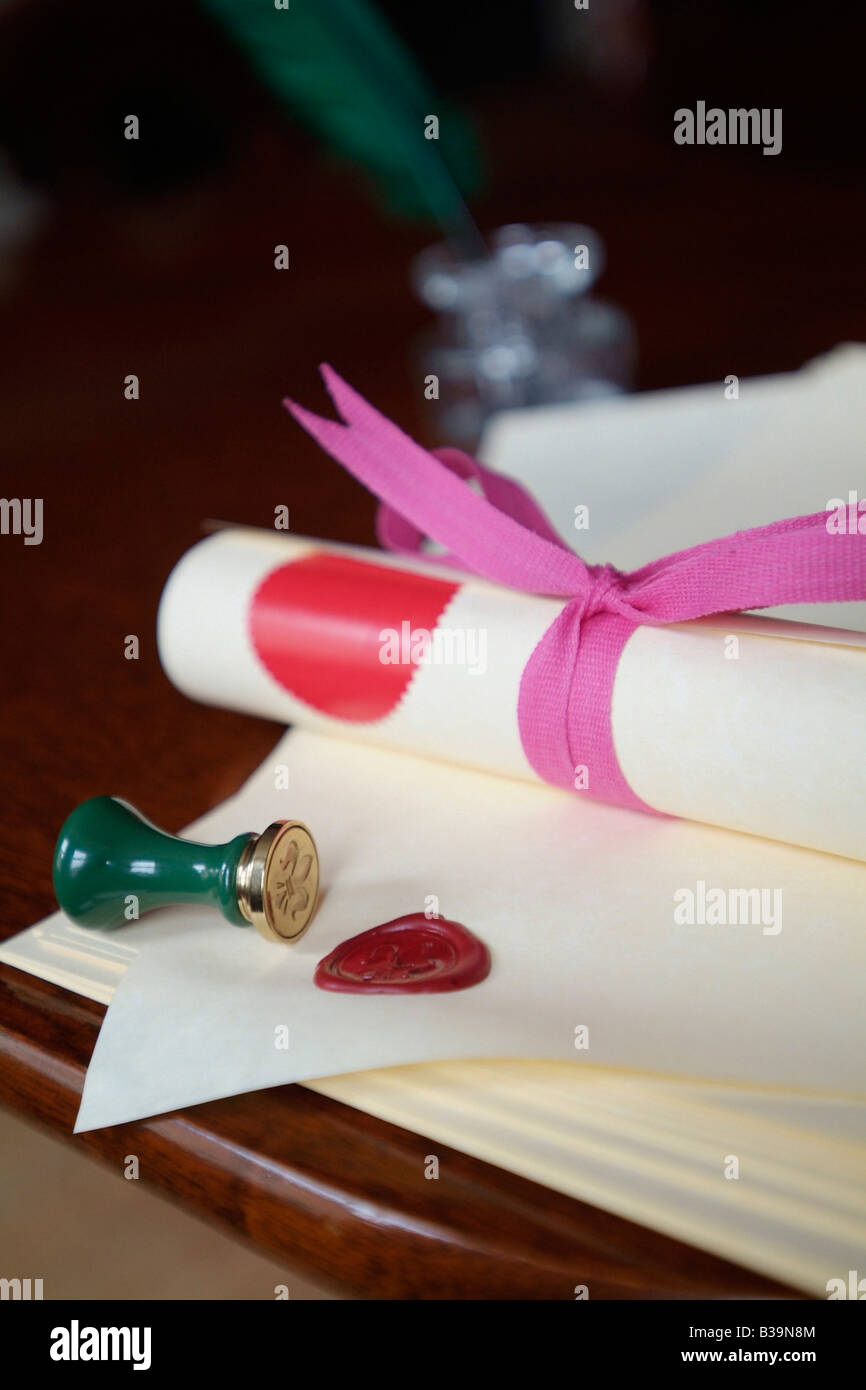 Legal documents with ribbon hi-res stock photography and images - Alamy