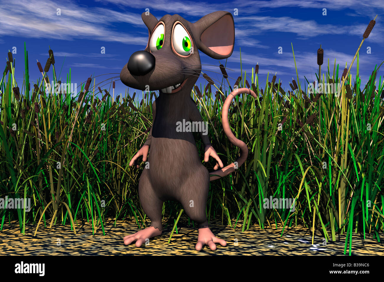 Cartoon Image Of A Mouse In Field Stock Photo - Alamy