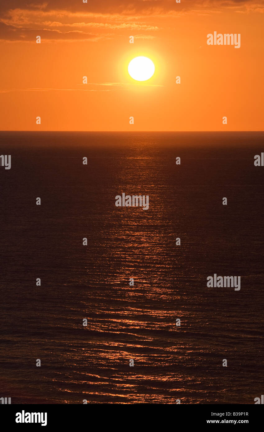 Sunset on the North Cornwall coast Stock Photo - Alamy