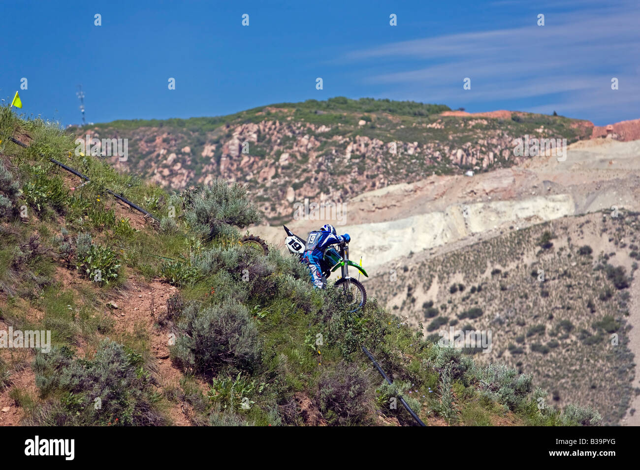 Widowmaker motorcycle going down after climb Stock Photo - Alamy