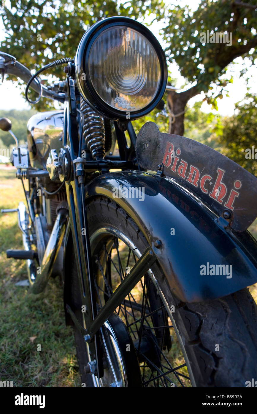 Old Bianchi Motorbike Tuscany Italy Stock Photo - Alamy