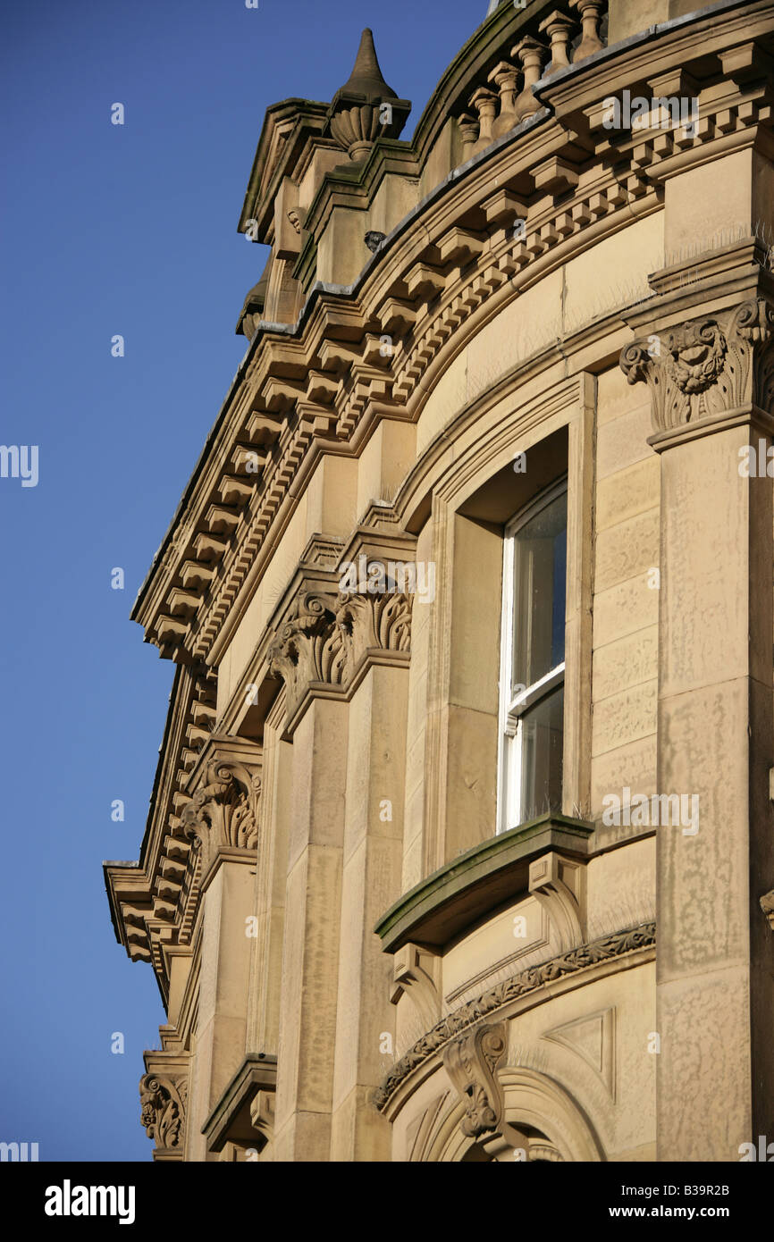 City of Derby, England. Close-up view of the architecture above the ...